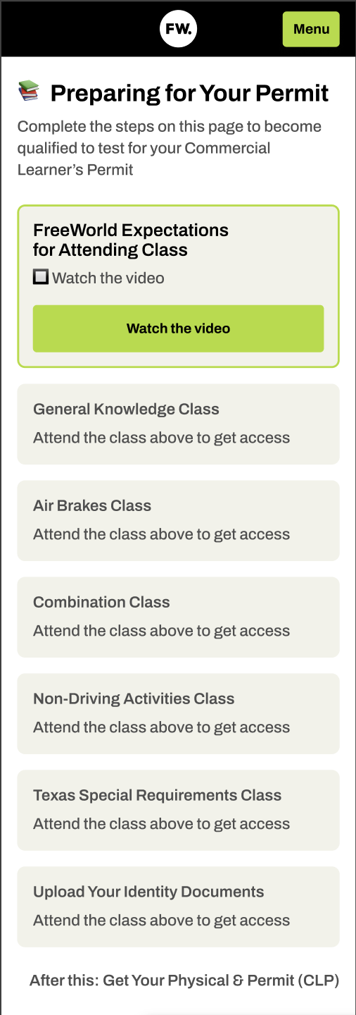 How to sign up for Pre Permit Classes – FreeWorld