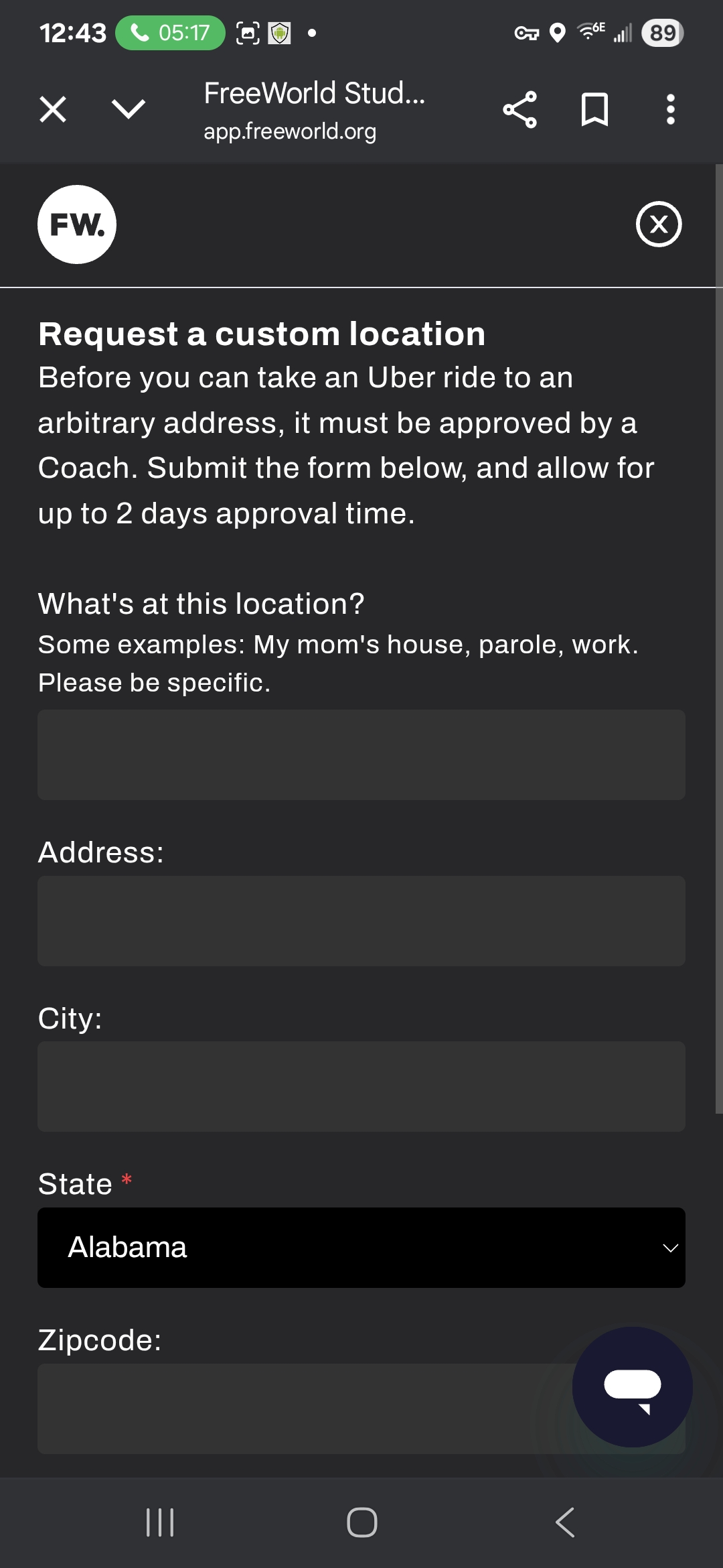 Request Ubers to custom locations – FreeWorld
